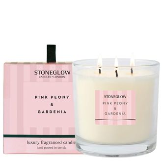 Stoneglow Modern Classics Duftkerze mit 3 Dochten, Pink Peony & Gardenia