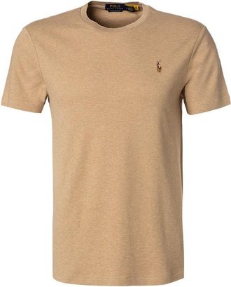 Polo Ralph Lauren Herren T-Shirt beige meliert Slim Fit