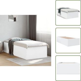 vidaXL Bettgestell Wei&szlig; 90x200 cm Holzwerkstoff - Bettes Gestell - Holzbettrahmen - Wei&szlig;es Bett - Single Bett - Schlafraum Dekoration