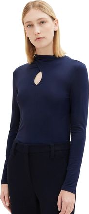 Tom Tailor Damen Langarmshirt mit Cut-Out Detail