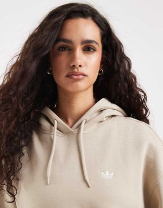 adidas Originals Essentials - Oversize-Kapuzenpullover aus Fleece in Khaki Three-Neutral