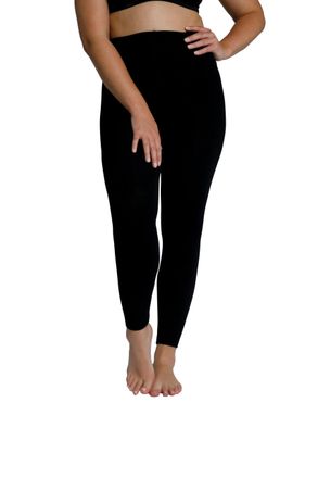 Ulla Popken Damen Thermo-strumpfleggings, Flauschiges Futter Strumpfleggings, Schwarz, 54-56 EU