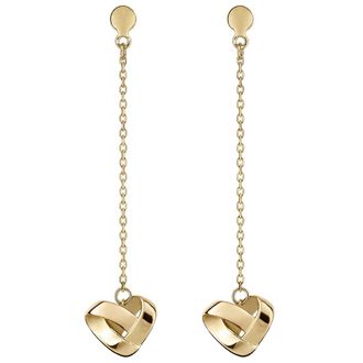 Edenly Origami Herz Ohrh&auml;nger - 375er Gelbgold (9 Karat)