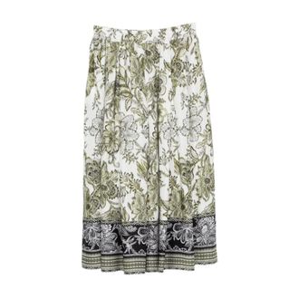 Fay Jupe Midi Imprim&eacute; Floral - Femme - Jupes - Vert - Taille: 40 FR