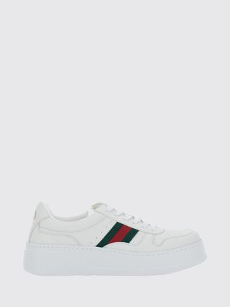 Gucci Baskets basses en cuir avec bande Web et semelle plateforme