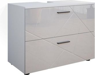 Vicco Meuble sous vasque simple Irma, Blanc Haute brillance, 80 x 58.6 cm