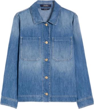 Max Mara Femme, Vestes, Bleu, Taille: 38 FR Veste en jean en coton et lin