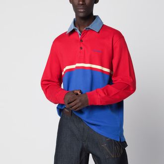 J.W.Anderson Rotes und blaues Rugby-Poloshirt aus Baumwolle