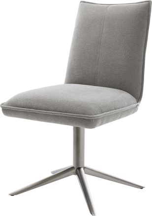 DELIFE Esszimmerstuhl Lelio-Flex Fu&szlig;kreuz Graphit Strukturstoff Soft Grau 360&deg; drehbar Wippfunktion Taschenfederkern