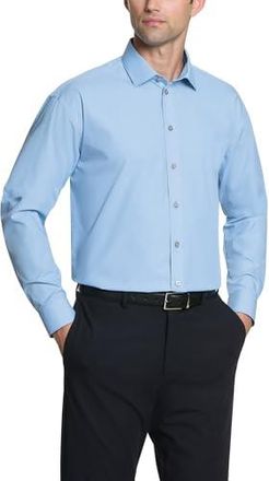 Kenneth Cole Dress Shirt Regular Fit Solid Chemise, Bleu Clair, 41 cm-42 cm Cou 91 cm-94 cm Manche Homme