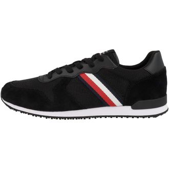 Tommy Hilfiger Herren Runner Sneaker Iconic Mix Runner Sportschuhe, Schwarz (Black), 40 EU