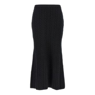 Alessandra Rich Maxi Wollrock - - Skirts - Damen - Schwarzk - XS