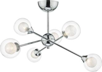 Där Lighting DAR ZEKE - Plafonnier semi-affleurant chrome poli, 6x G9