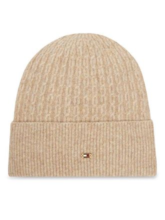 Tommy Hilfiger M&uuml;tze Th Cable Enamel Flag AW0AW17776 Braun