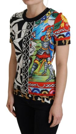 Dolce & Gabbana Multicolor Printed Women Exclusive Shirt Top Cotton