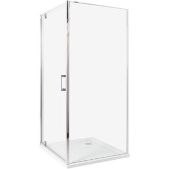 Beliani Beliani - Cabine de Douche Carr&eacute; en Verre Tremp&eacute; 90 x 90 x 185 cm Porte Simple Argent&eacute; Darli
