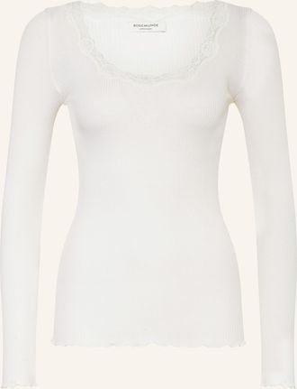 Rosemunde Longsleeve Babette Aus Seide Mit Spitzenbesatz weiss
