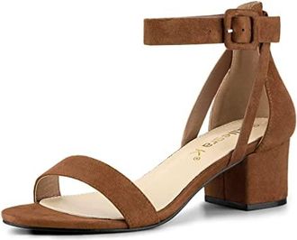 Allegra K Sandaà Talon Bas à Bride Cheville pour Femme Brun 40