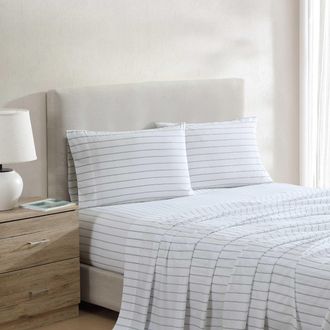 Nautica Queensize-Bettlaken, leichtes Baumwoll-Perkal-Bettw&auml;sche-Set mit passenden Kissenbez&uuml;gen, knackig und cool, &Ouml;ko-Tex-Zertifiziert (Skippers Island Gree