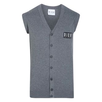 John Richmond &Auml;rmellose Strickweste - - Knitwear - Herren - Grau - S