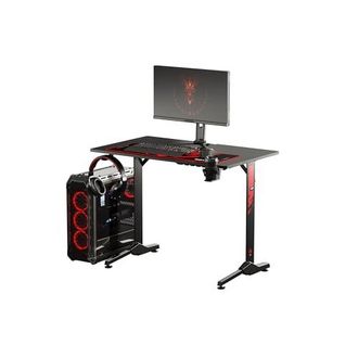 Diablo X-Mate Gaming Tisch 100 cm x 75 cm x 60 cm Schreibtisch PC Computertisch Ergonomisch Carbon Tischplatte Kopfh&ouml;rerhaken Getr&auml;nkehalter Rutschfester Fu&szlig;