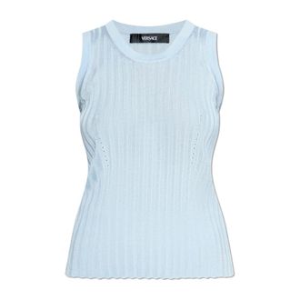 Versace Knit Tank Top - - Tops - Damen - Blau - S