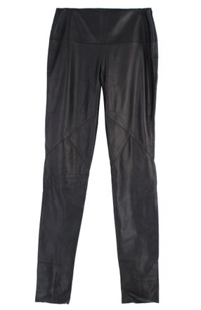 Hermès Black Lambskin Leather Leggings Size S