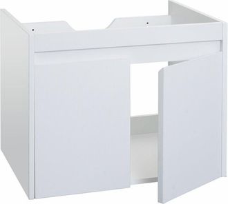 Hhg Meuble sous-lavabo 632, meuble sous-lavabo de salle de bains, mvg m&eacute;lamine 2 portes 48x59x46cm, blanc