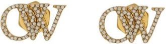Off-white Ohrringe - Distinctive Logo Earrings With Crystal Embellishme - Gr. unisize - in Gold - für Damen