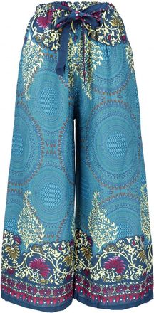 Guru Shop Palazzohose, Schlaghose, Boho Sommerhose, Hippie Goa Hose - Türkis, Damen, Synthetisch