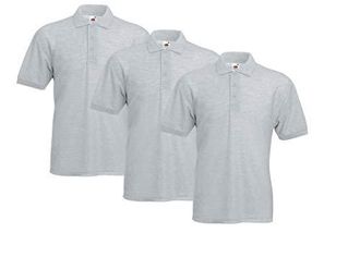 Fruit Of The Loom 63-402-0 Polo, Grey (Heather Grey 94), 4XL (Lot de 3) Homme
