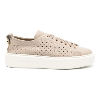 Henderson Femme, Chaussures, Beige, Taille: 38 EU Baskets en cuir perforé