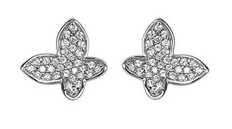 Orphelia ZO-7044 Boucles doreilles pour femme en argent 925 rhodié avec zircons blancs taille ronde, Argent sterling, Zircone cubique