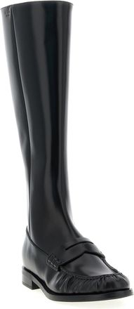 Prada Brushed Calf Leather Boot - Black