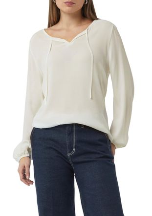 Comma Viskose-Bluse mit Bindedetail am Ausschnitt