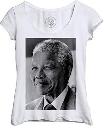 Fabulous T-Shirt Femme Col Echancr&eacute; Nelson Mandela Portrait Militant Droits Humains Afrique du Sud