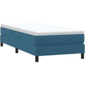 vidaXL Boxspringbett ohne Matratze Dunkelblau 80x220 cm Samt Vidaxl