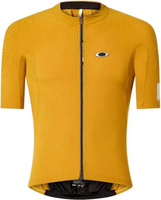 Oakley maillot Gridskin Pinstripe SS texturé à fermeture zippée - Jaune