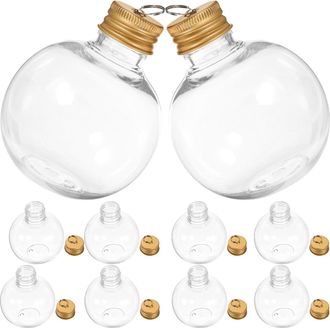 Angoily Weihnachts-Schnapskugeln 10 Stück Durchsichtige Befüllbare Ornamente Wasserflaschen-Glühbirnenform Durchsichtige Weihnachtskugeln Aus Kunststoff Für W