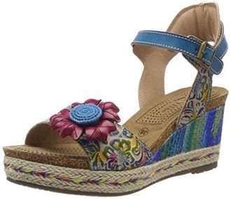 Laura Vita Femme Facyo 06 Sandales Bout Ouvert, Turquoise, 42 EU