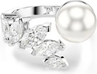 Swarovski Femme, Accessoires, Gris, Taille: 50 MM Bague Ouverte Mesmera
