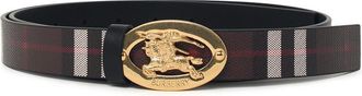 Burberry Ceinture R&eacute;versible Ovale &agrave; Carreaux En M&eacute;lange De Coton Marron Chocolat