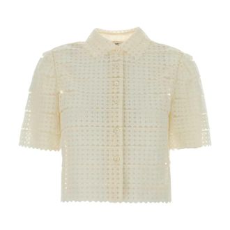 Frame Denim Lattice H&auml;kelbluse - - Blouses & Shirts - Damen - Wei&szlig; - XS