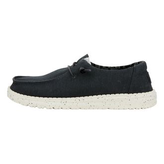 HeyDude Wendy Stretch Canvas Damen - Slip-On Flache Schuhe - Ballerinas, Black/White, 39 EU