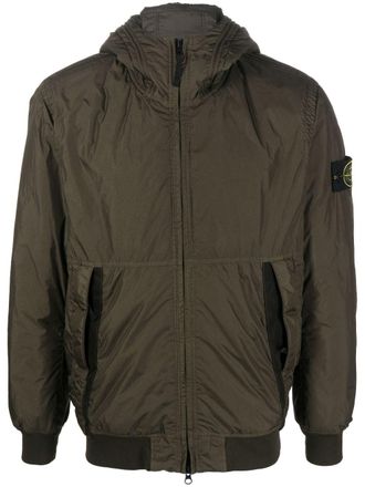 Stone Island veste zipp&eacute;e &agrave; patch Compass - Vert
