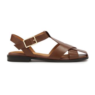 Kazar Braune Sandalen mit einem Riemen vorne - - Shoes - Damen - Braun - 40 EU