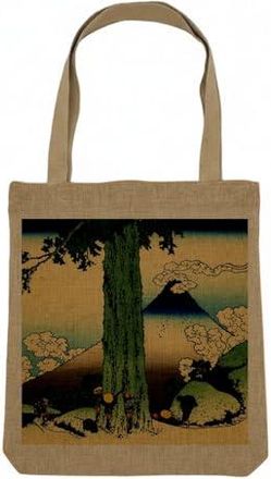 Fabulous Sac Shopping Tote Bag Aspect Lin - Mishima Art Japon Peinture Pass In Kai Province Mont Fuji - Sac de Courses Toile Epaisse 360g Beige Naturel Cabas P