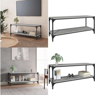 vidaXL Vidaxl - TV-Schrank Grau Sonoma 100x33x41 cm Holzwerkstoff und Stahl - tv Schrank - Industrieller Stil - Holzstil - Grau - Stahlgestell - Home &