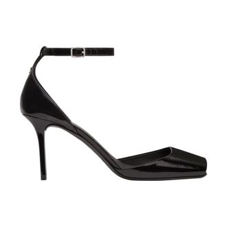 Courr&egrave;ges Peep Toe Vinyl Pumps - - Shoes - Damen - Schwarzk - 39 EU