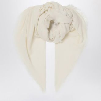 Destin White milk cashmere scarf
